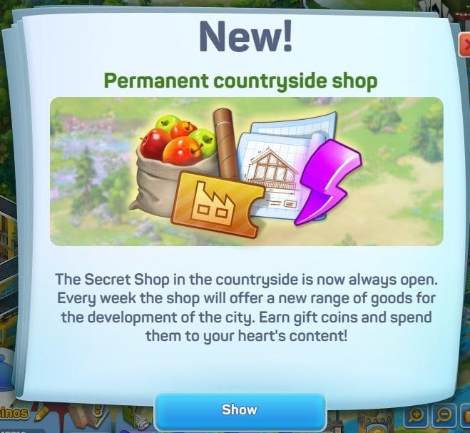 SuperCity Permanent Countryside Secret Shop – SuperCityGameTips